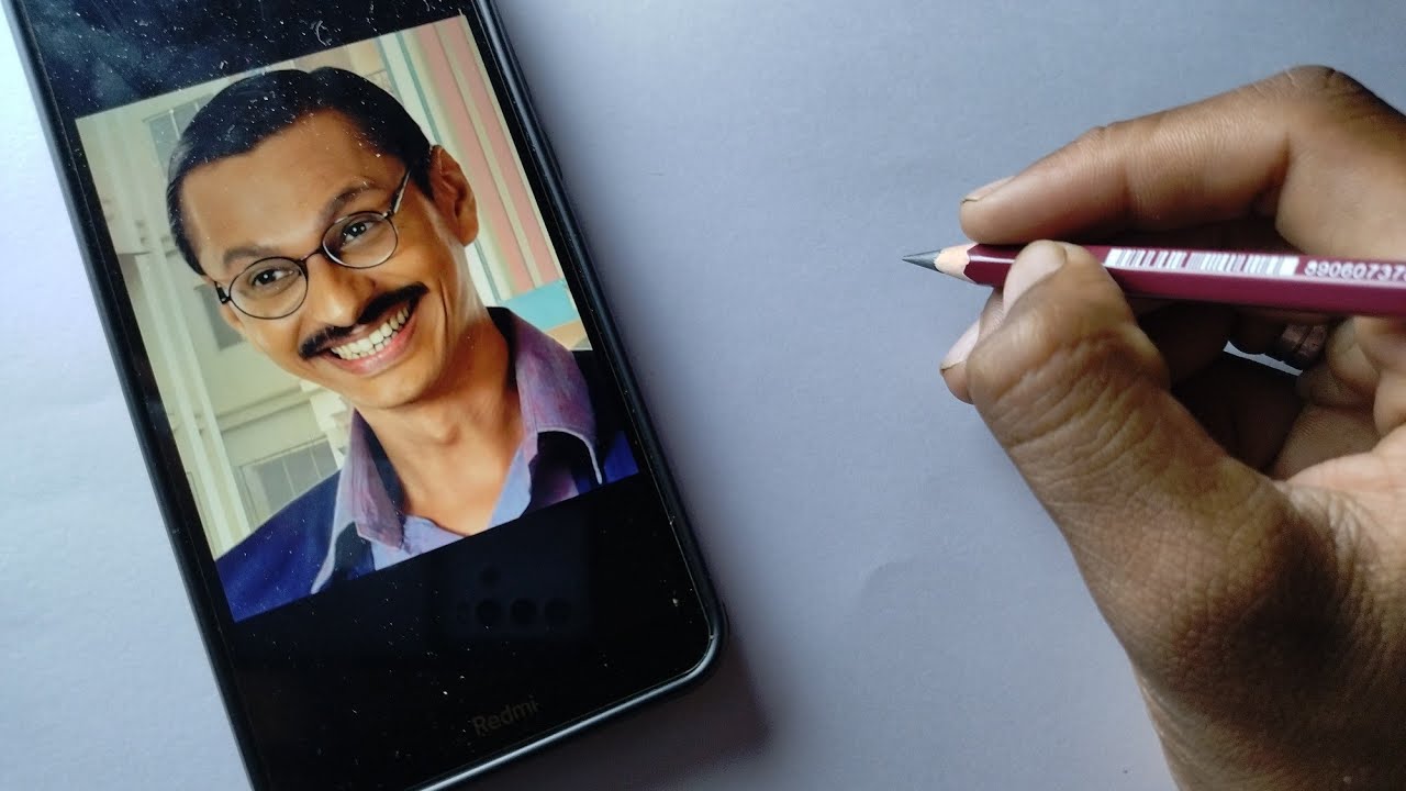 How To Draw Popatlal Realistic Sketch Drawing | Pencil Sketch Time ...