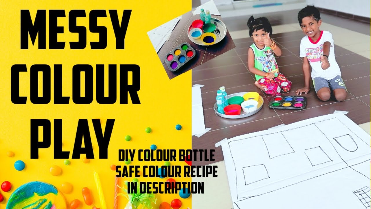Messy Play, Colour Play, Safest Colour Recipe, DIY Colour Bottle - YouTube
