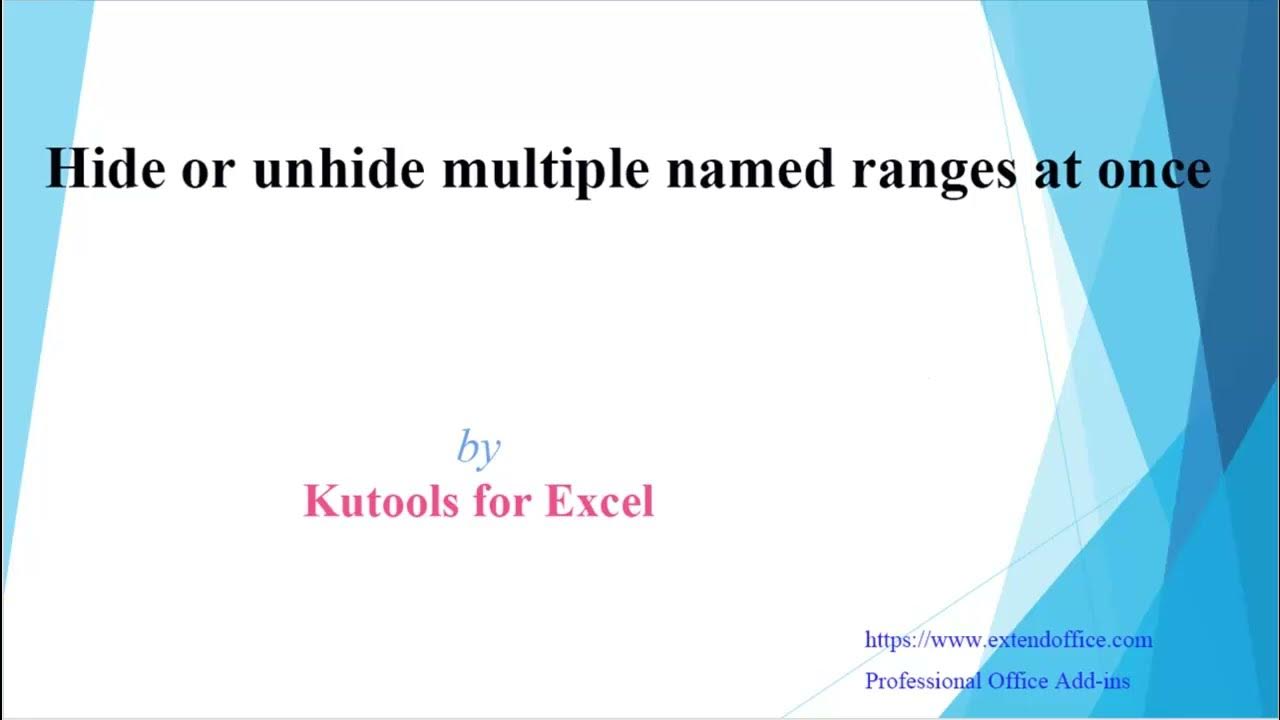 Easily hide or unhide multiple named ranges in Excel - YouTube