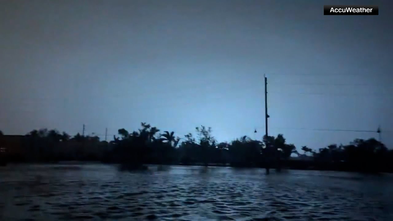 Video of the Day: Explosions light up the sky blue during Hurricane ...