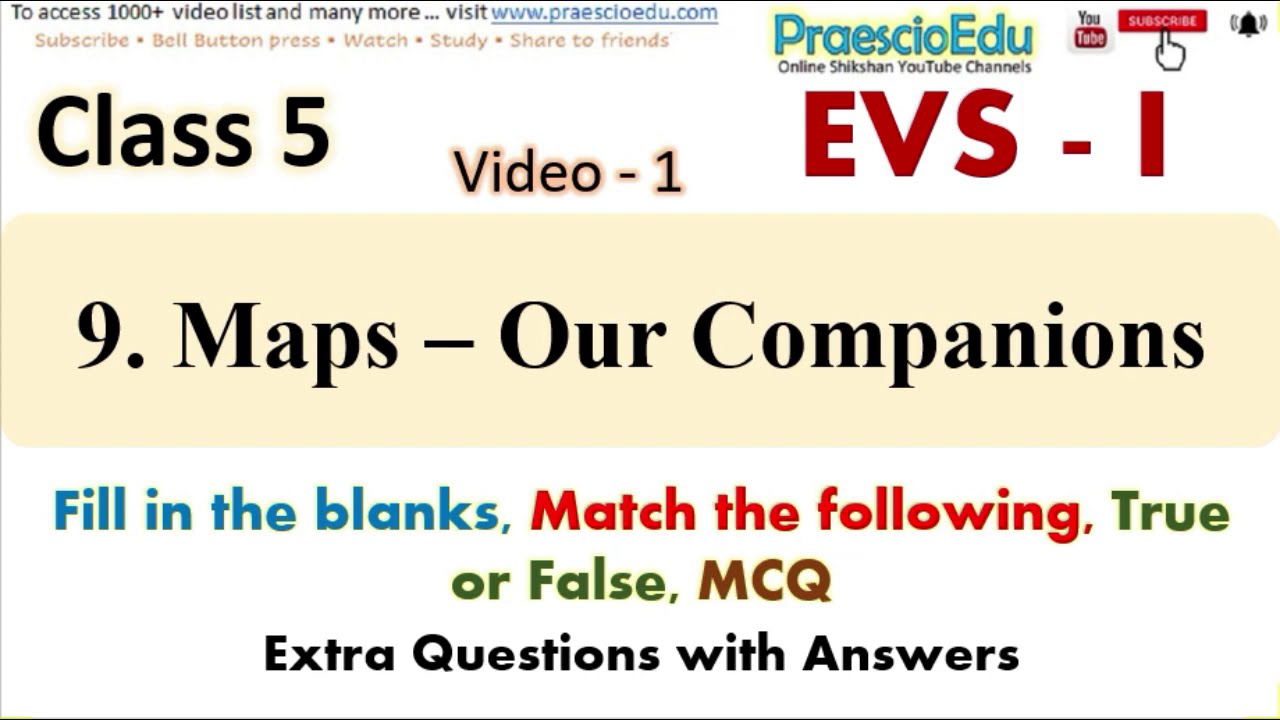 Class 5 EVS 1 Extra Questions Maps Our Companions Video 01 class-5-evs-1-extra-questions-maps-our-companions-video-01