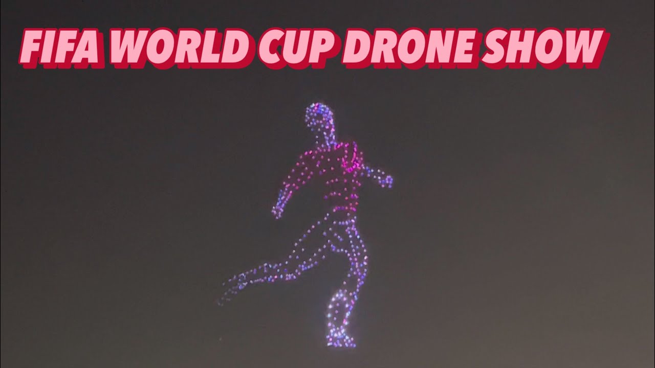 FIFA World Cup Drone Show and Firework in doha corniche - YouTube