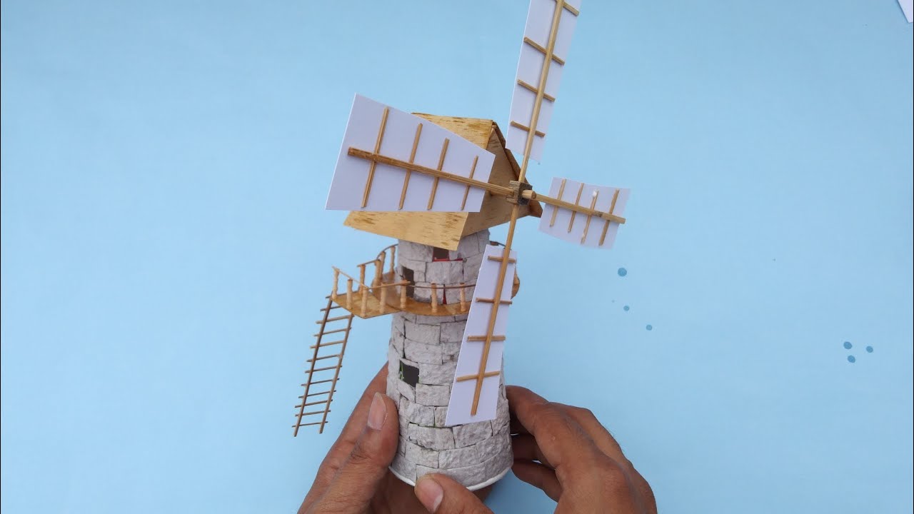 how to make a old model wind turbine showpiece| old model Pawan chakki ...