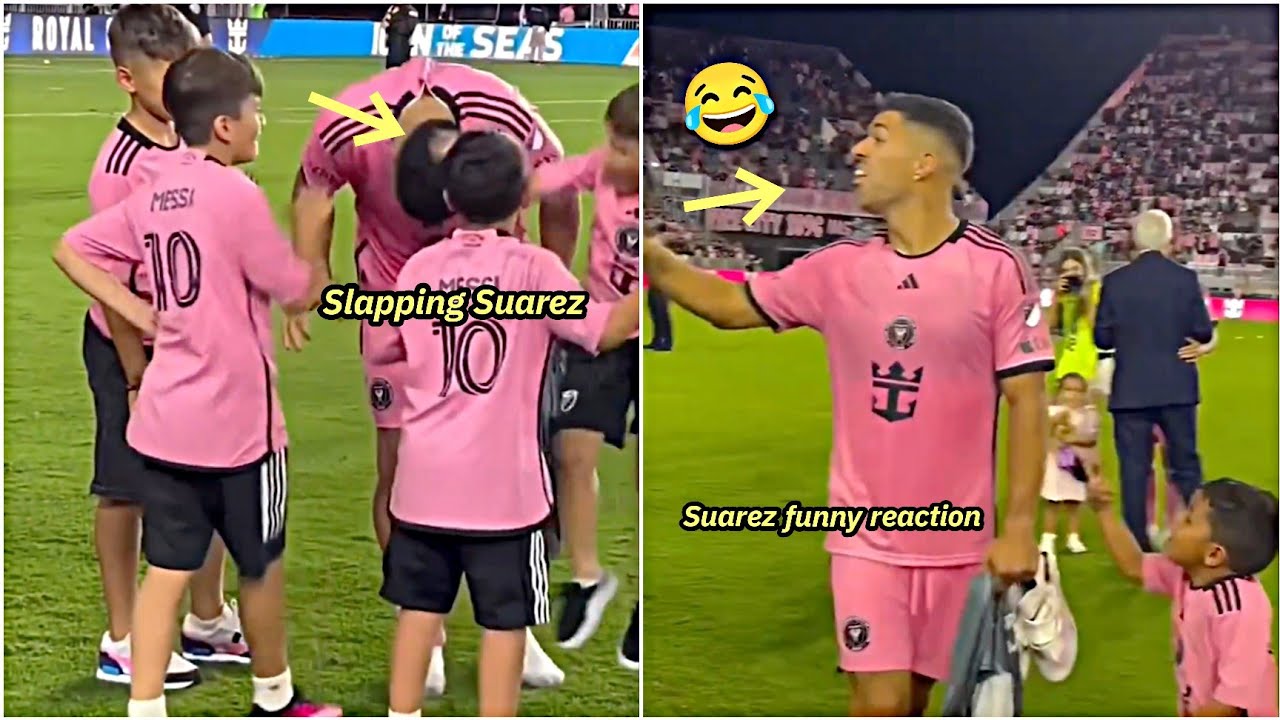 😂Suarez funny Interaction with Messi's sons after the match vs Orlando ...