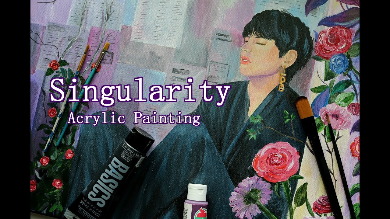 🌹Kim Taehyung Singularity Acrylic Painting🌹 - YouTube
