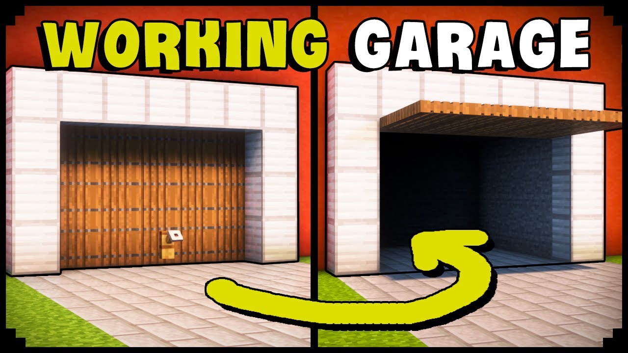 How to make a WORKING GARAGE DOOR in minecraft - YouTube
