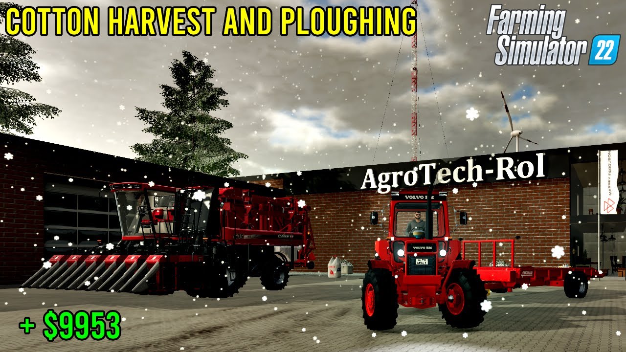 COTTON HARVEST AND PLOUGHING | BRZOZOWKA MAP #5 | FS 22 - YouTube