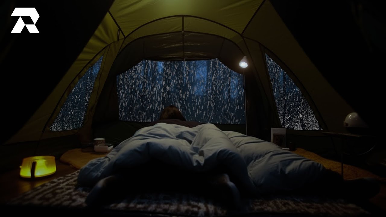 Camping with heavy rain 🌧️ Solo camping | Rain sound Sleep ALONE | 10 ...