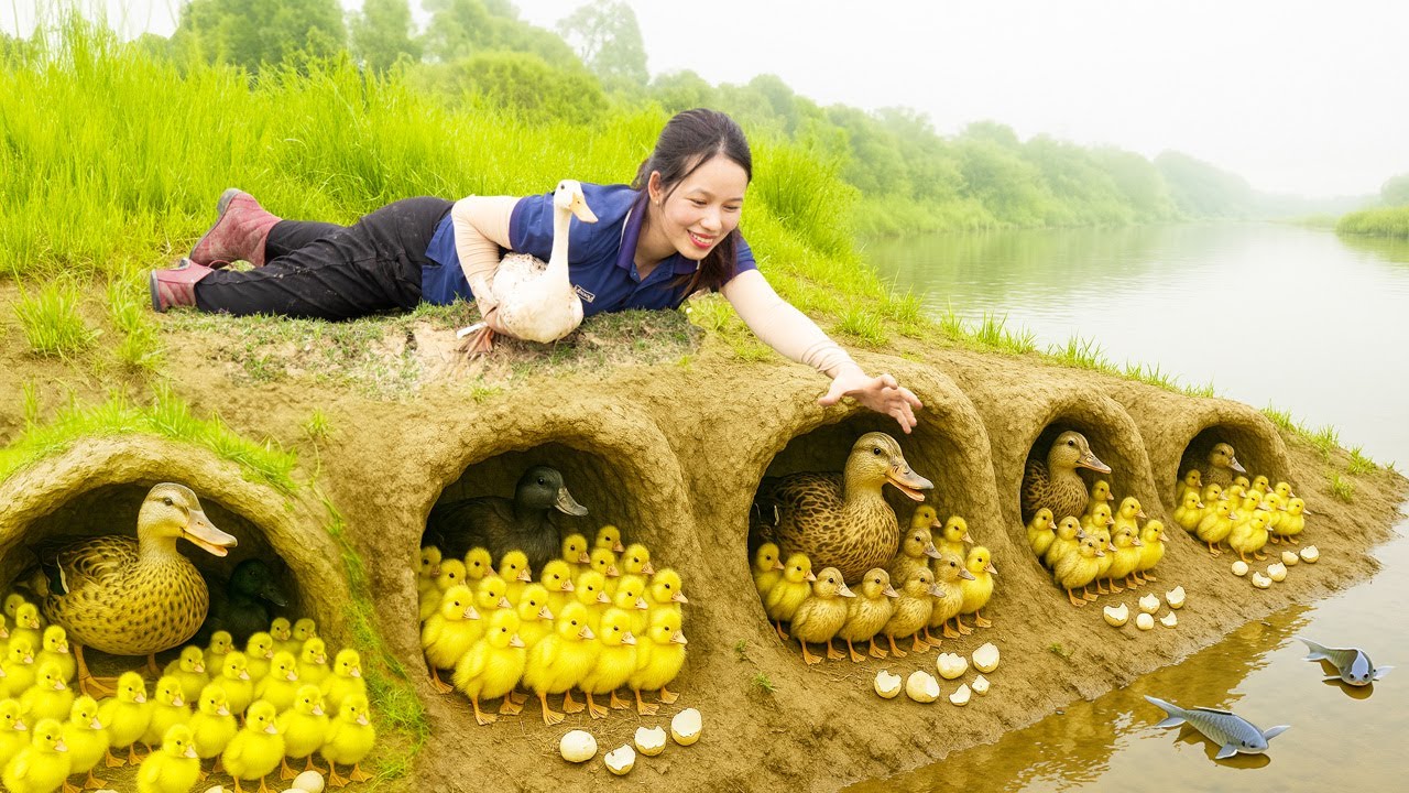 Collect 1000 Ducklings Hatched from Eggs - Wild Ducks Living on the ...