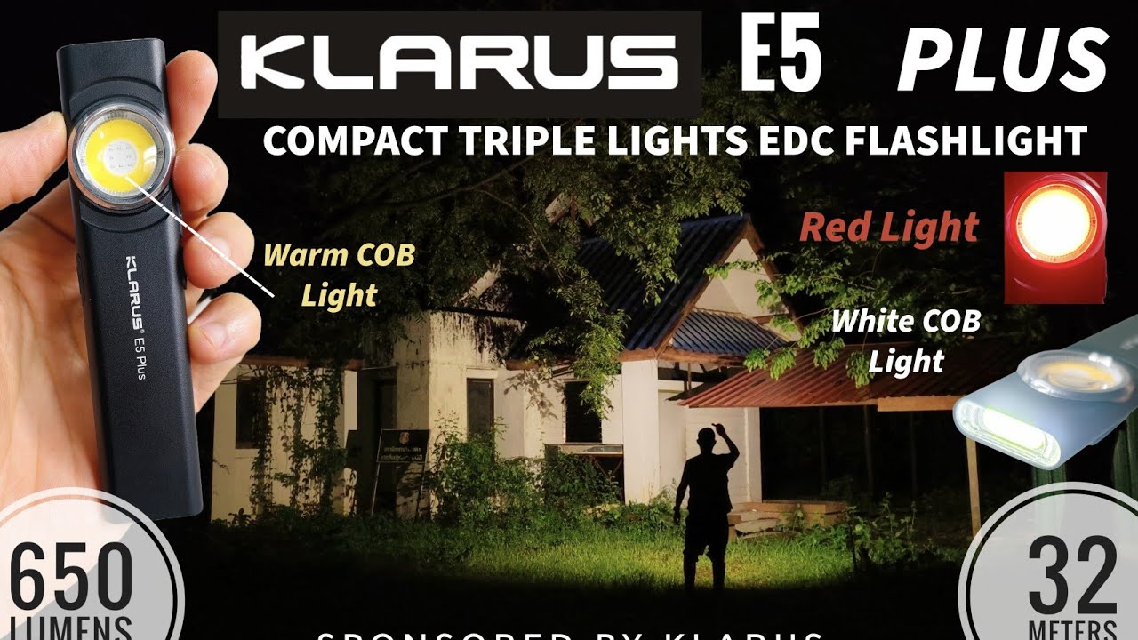 Klarus E5 PLUS - Compact Triple Lights EDC Flashlight - UPGRADED Version! - YouTube