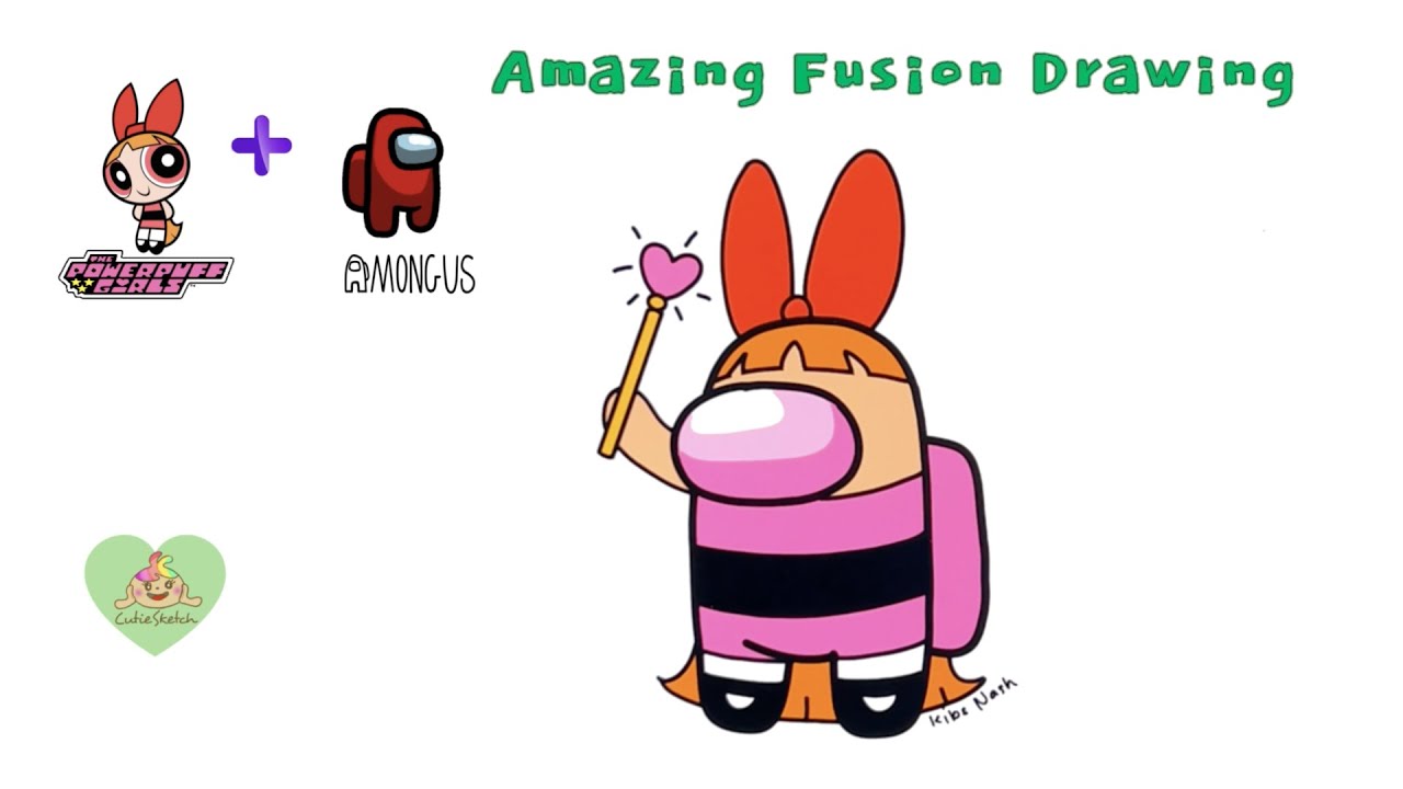 Drawing Powerpuff Girls x Among Us Fusion : Blossom in Space - YouTube