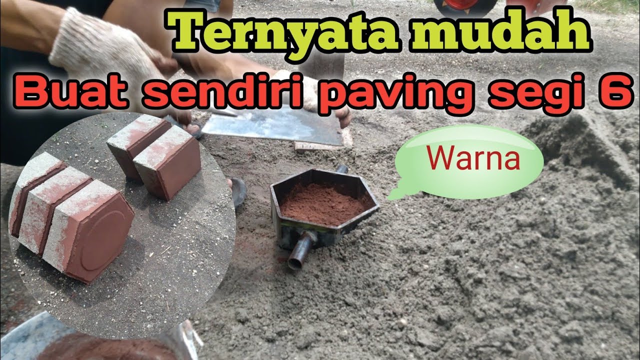 Cara mudah membuat paving block segi 6 - YouTube