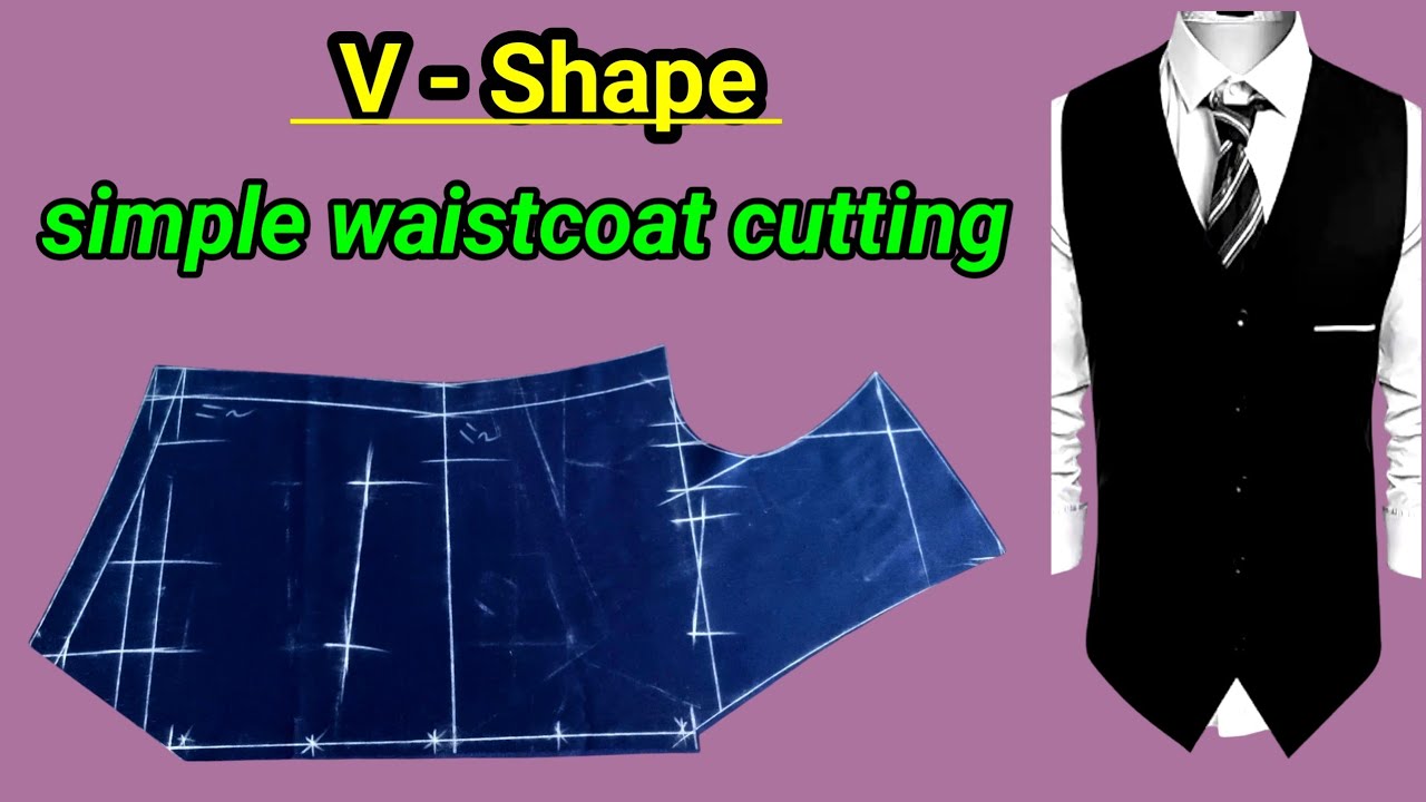simple waistcoat cutting easy method | v shape waistcoat cutting ...