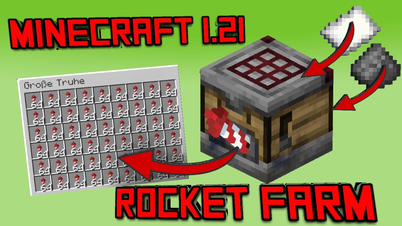 Minecraft 1.21 FULLY Automatic ROCKET Farm ¦ Deutsch (English Subtitles) - YouTube