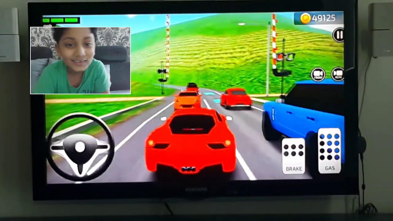 How to play Racing Car Video Game Red Ferrari - YouTube