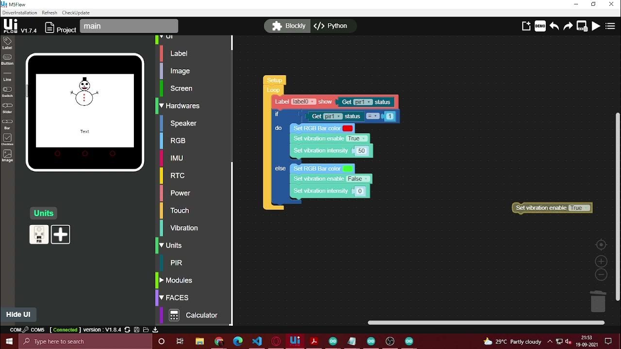 How to create & upload UIFlow program over M5Stack Core2 - YouTube