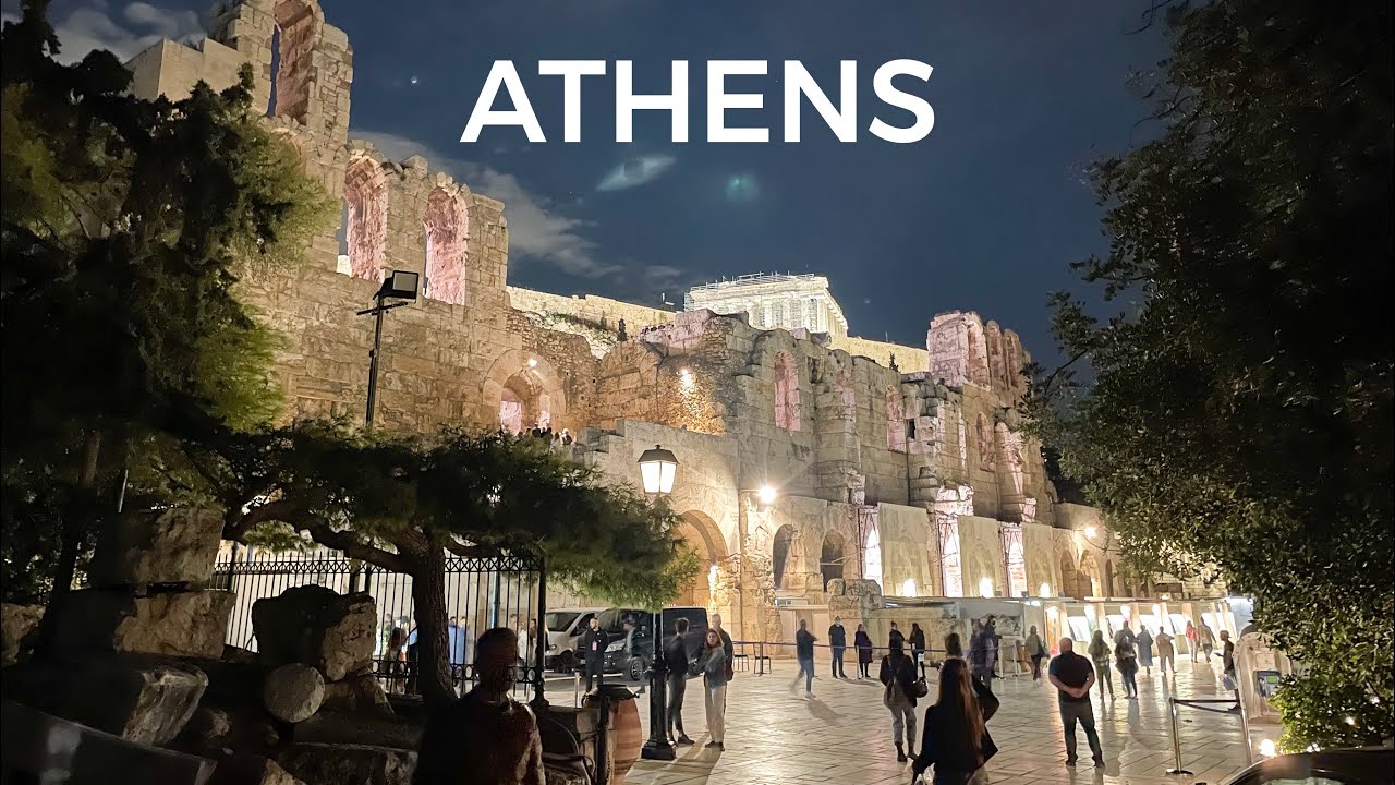 Greece 🇬🇷 Athens - Night Walking Tour - 4K HDR - YouTube
