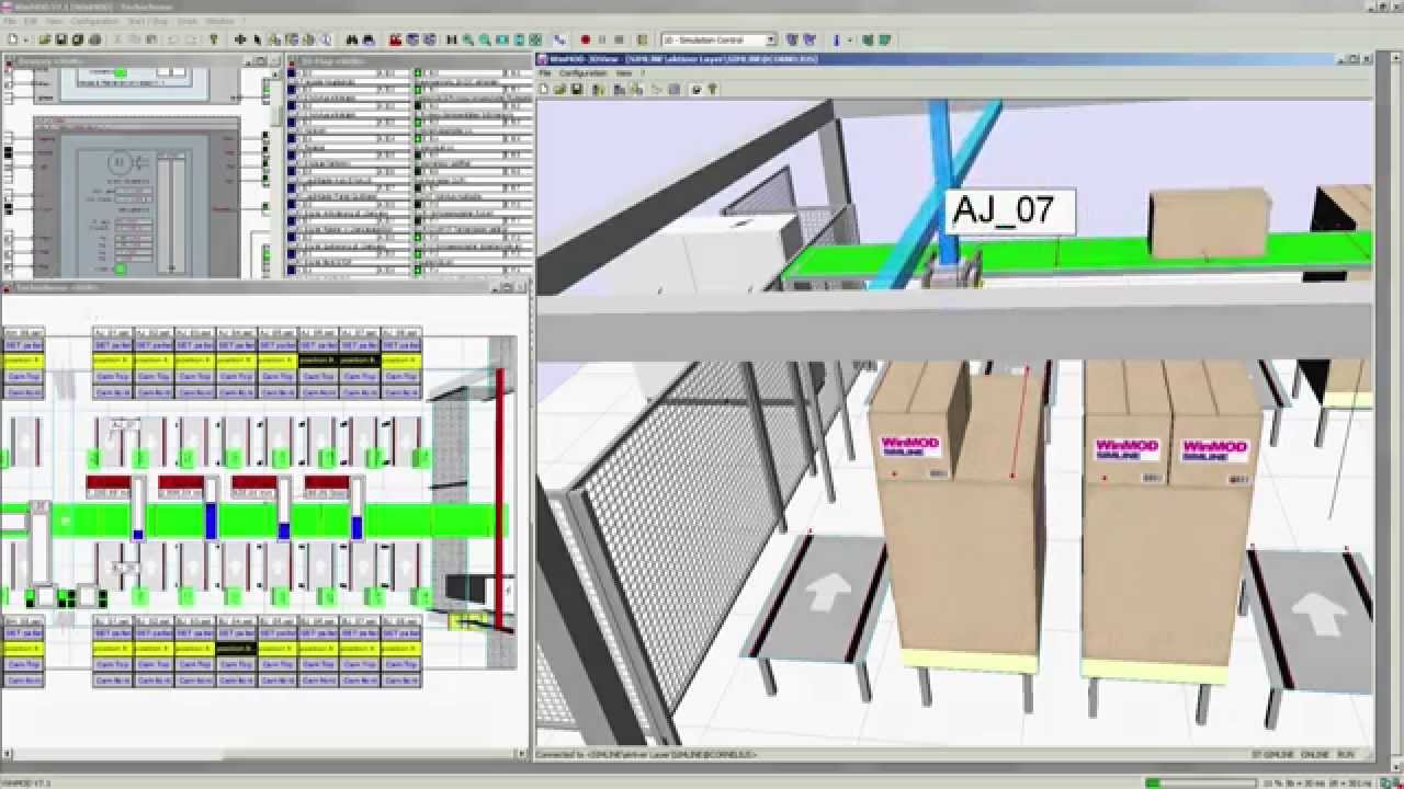 Virtuelle Inbetriebnahme für Depalettieren und Sortieren mit WinMOD ...