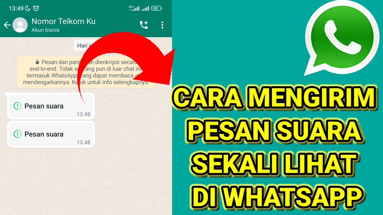 CARA MENGIRIM PESAN SUARA DI WHATSAPP SEKALI LIHAT - YouTube