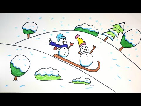 ⛄❤️❄️Süper Kış Resmi💯 - Kardan Adamlar - Kış Manzarası❄️❤️⛄