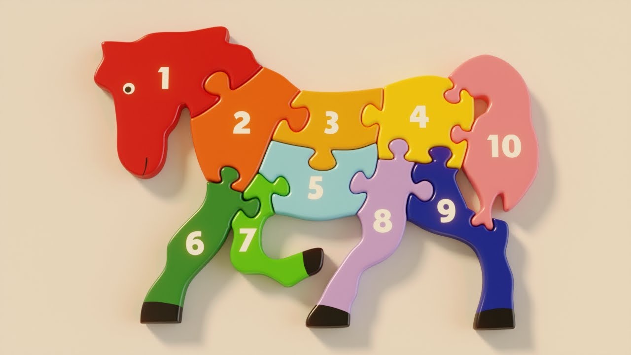Horse Numbers Puzzle | Learn to Count 1 to 10 - YouTube