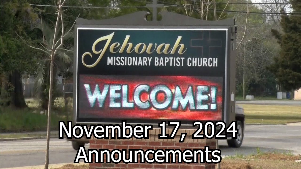 JMBC Online Announcements (Nov, 17, 2024) - YouTube