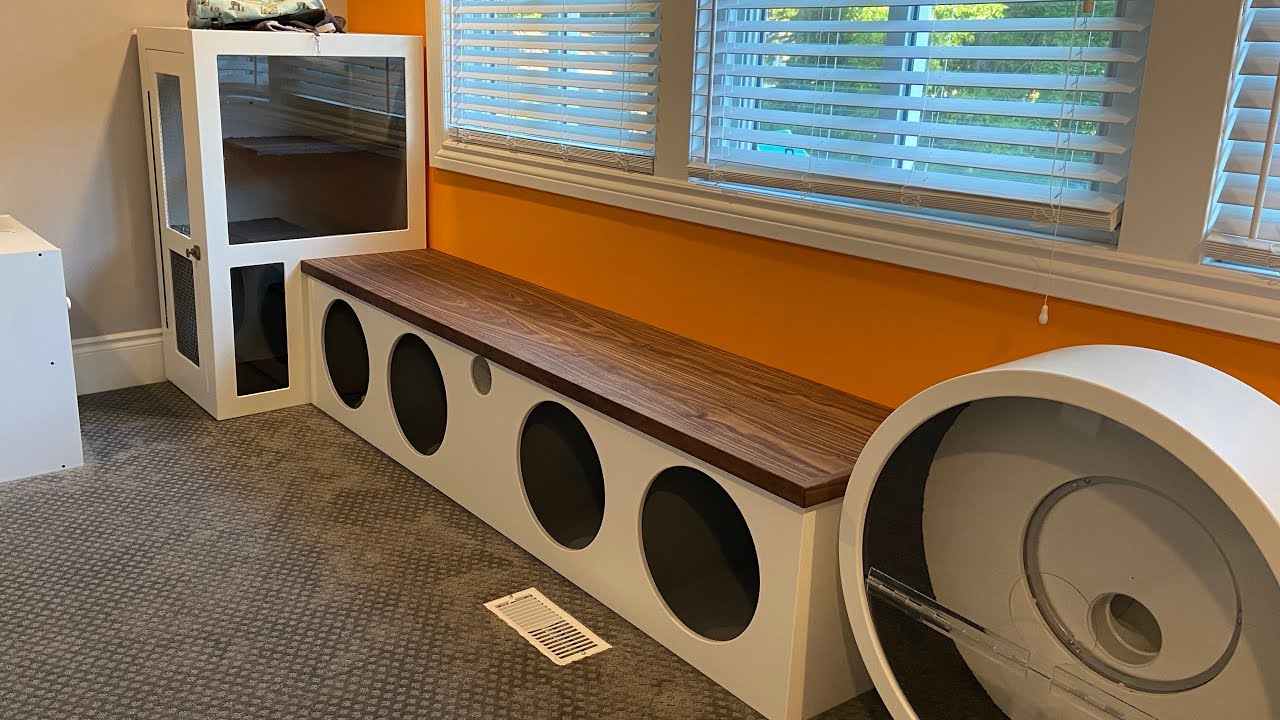 DIY Ferret house with a running wheel - YouTube