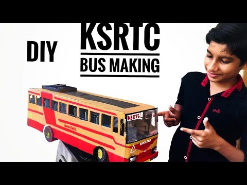 How to make ksrtc bus|full tutorial for beginners|using cardboard ...