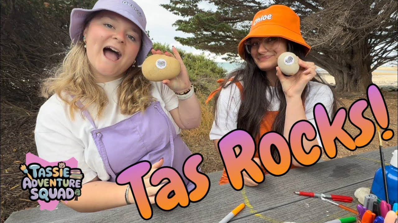 Georgia and Chloe make Tas Rocks and hide them in the playground! - YouTube