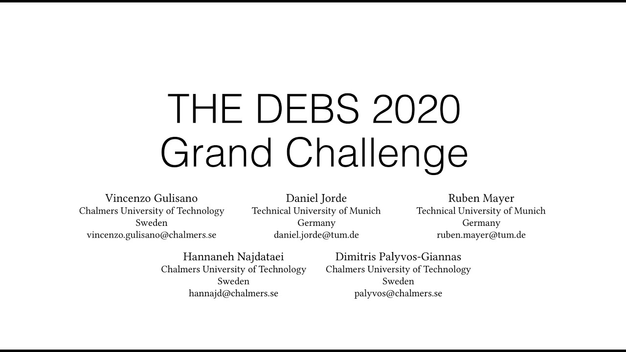 The DEBS 2020 Grand Challenge (ACM DEBS 2020) - YouTube
