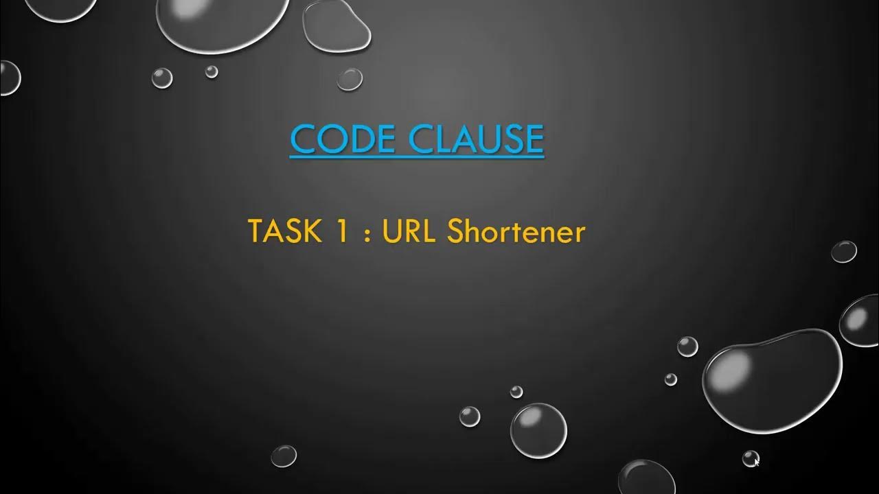 #task1 | @codeclause Internship | URL Shortener Using Python - YouTube