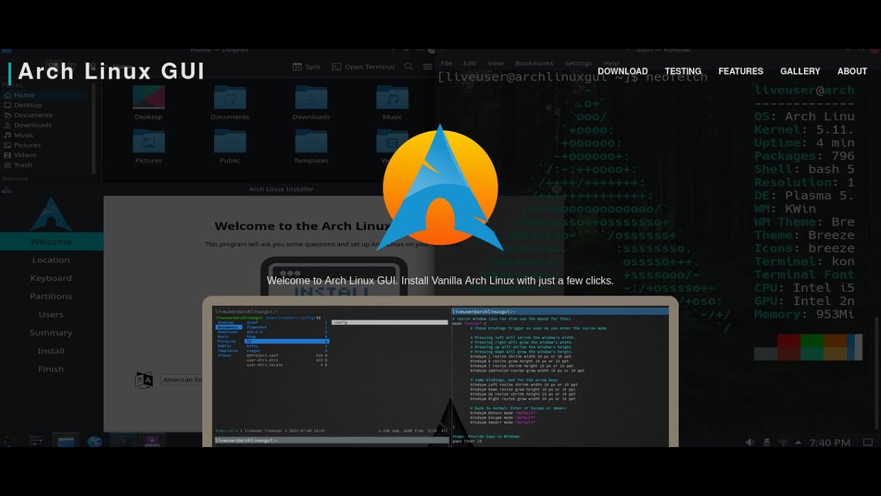Take a look at Arch Linux GUI Website - YouTube