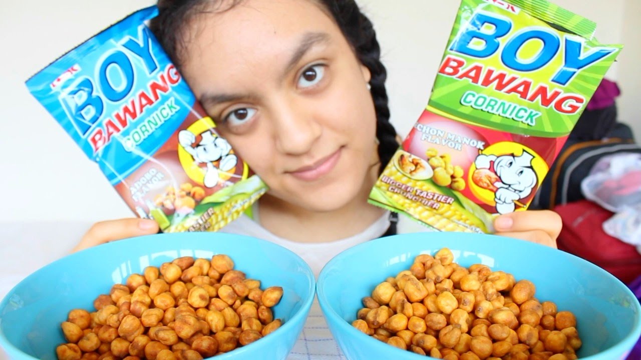 Eating Filipino Snacks Boy Bawang Lechon & Adobo Flavor MUKBANG - YouTube