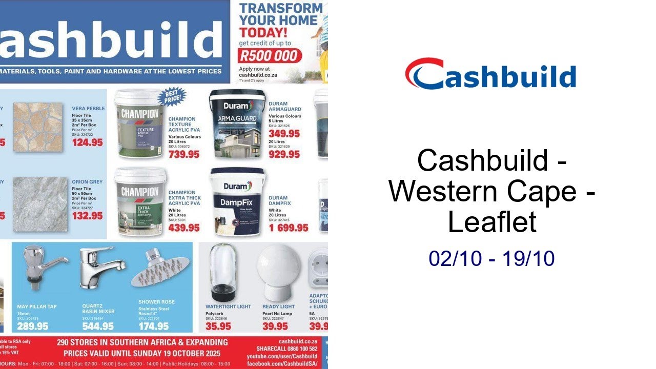 Cashbuild - Western Cape - Leaflet 02/10 - 19/10 - YouTube
