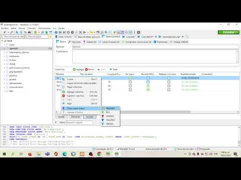 Como crear base de datos y tabla en HeidiSQL - YouTube