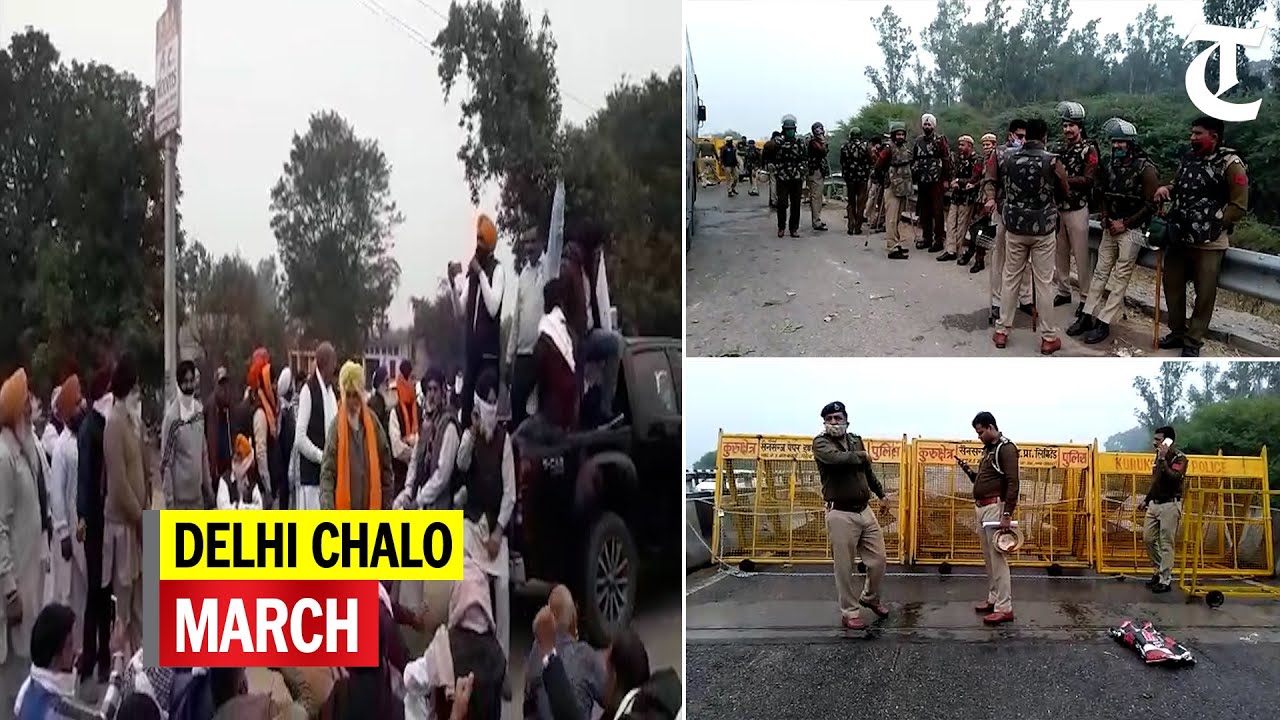 'Delhi Chalo' protest: Hundreds of farmers gather along Punjab-Haryana ...