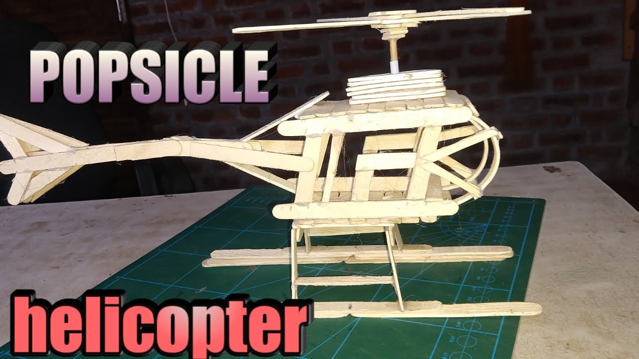 How to make Popsicle Helicopter | DIY Helicopter from Ice Cream Sticks ...