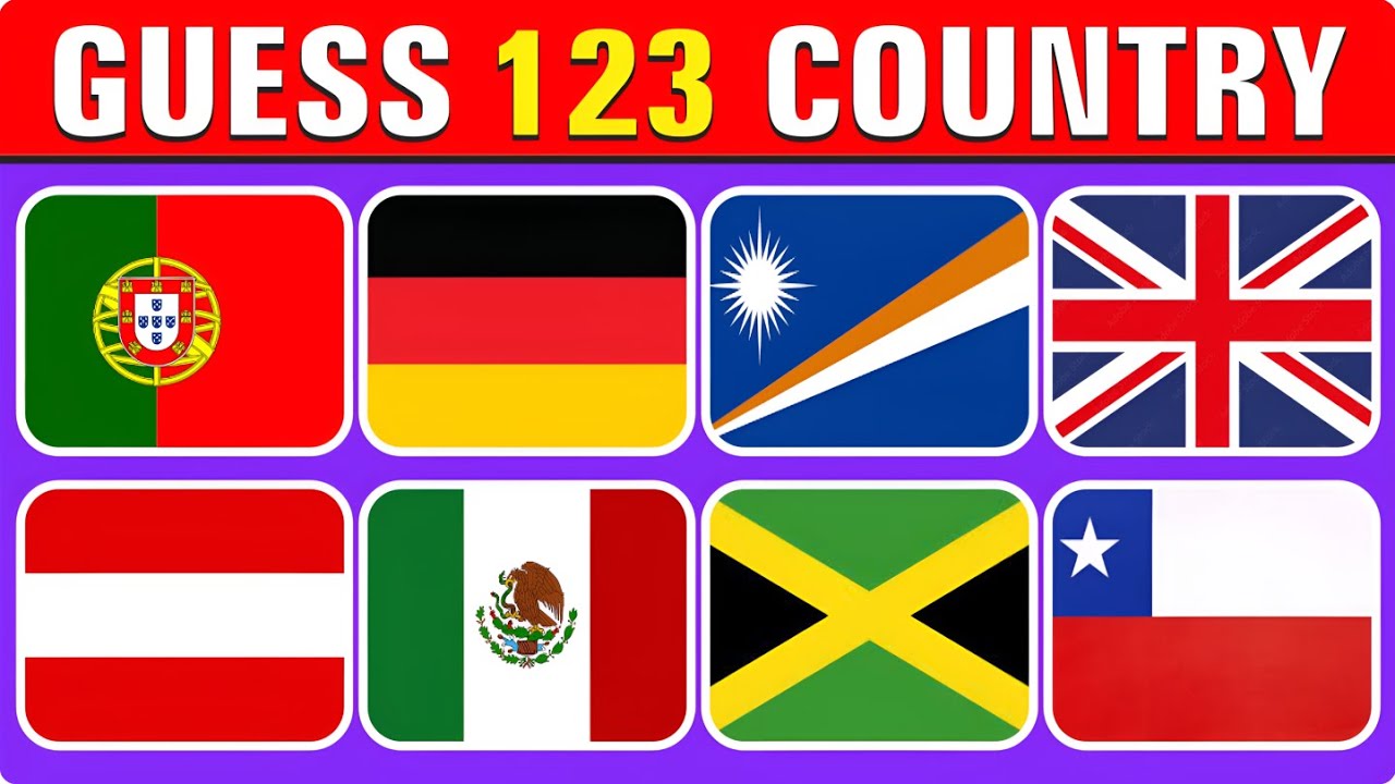 Guess The Country By The Flag Quiz 🚩 | Can You Guess 123 Flags? - YouTube