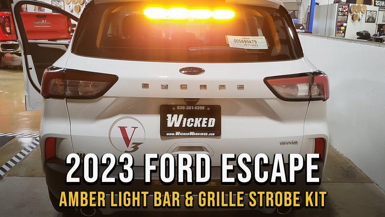 2023 Ford Escape Amber Light Bar and Grille Strobe Kit - YouTube