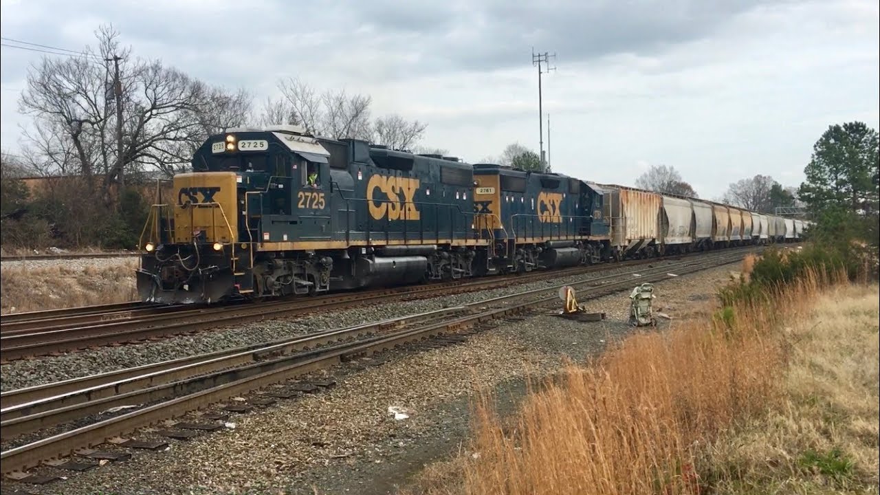 CSX F729 Arriving in Durham, NC - YouTube