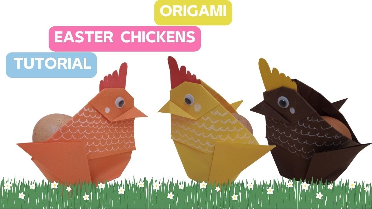 How to make an Easter Basket! Origami Easter Chicken Tutorial! - YouTube