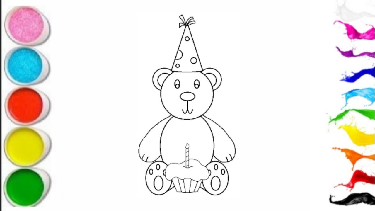 how draw deddy birthday for beginners/deddy drawing easy step by step ...