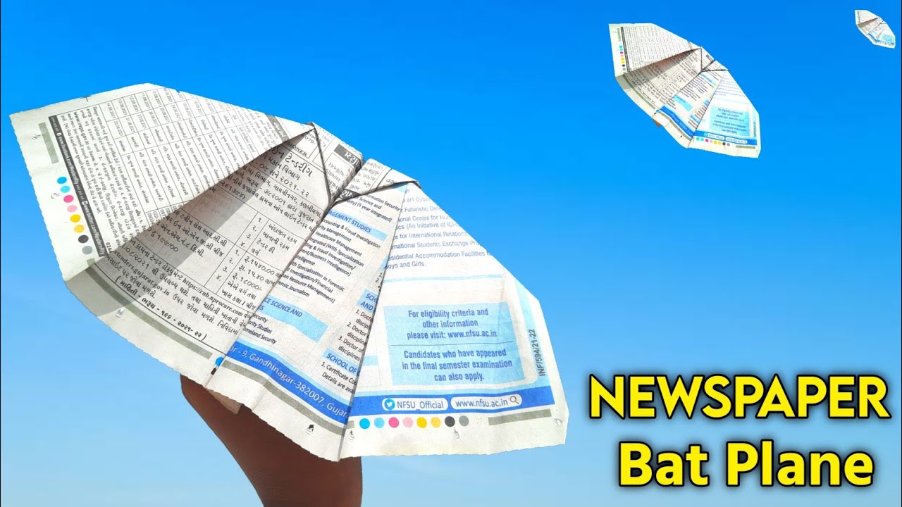 how to make bat plane from newspaper , flying newspaper plane , best ...