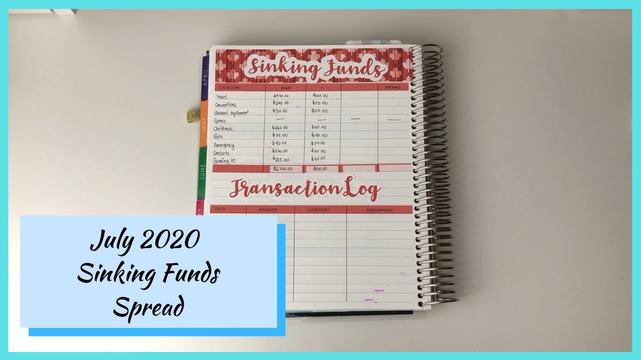 July 2020 Sinking Funds Spread || Budget with Syl - YouTube