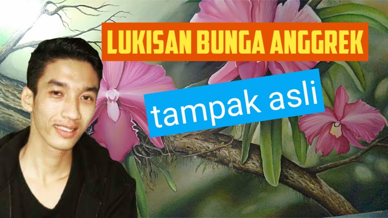 Lukisan bunga anggrek||realist||the detailed process of painting Orchid ...