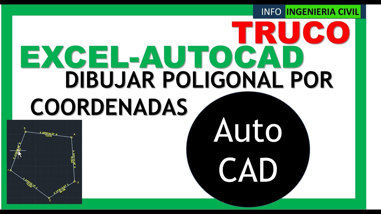 🔝Dibujar POLIGONAL por COORDENADAS en AUTOCAD con EXCEL | Trucos ...