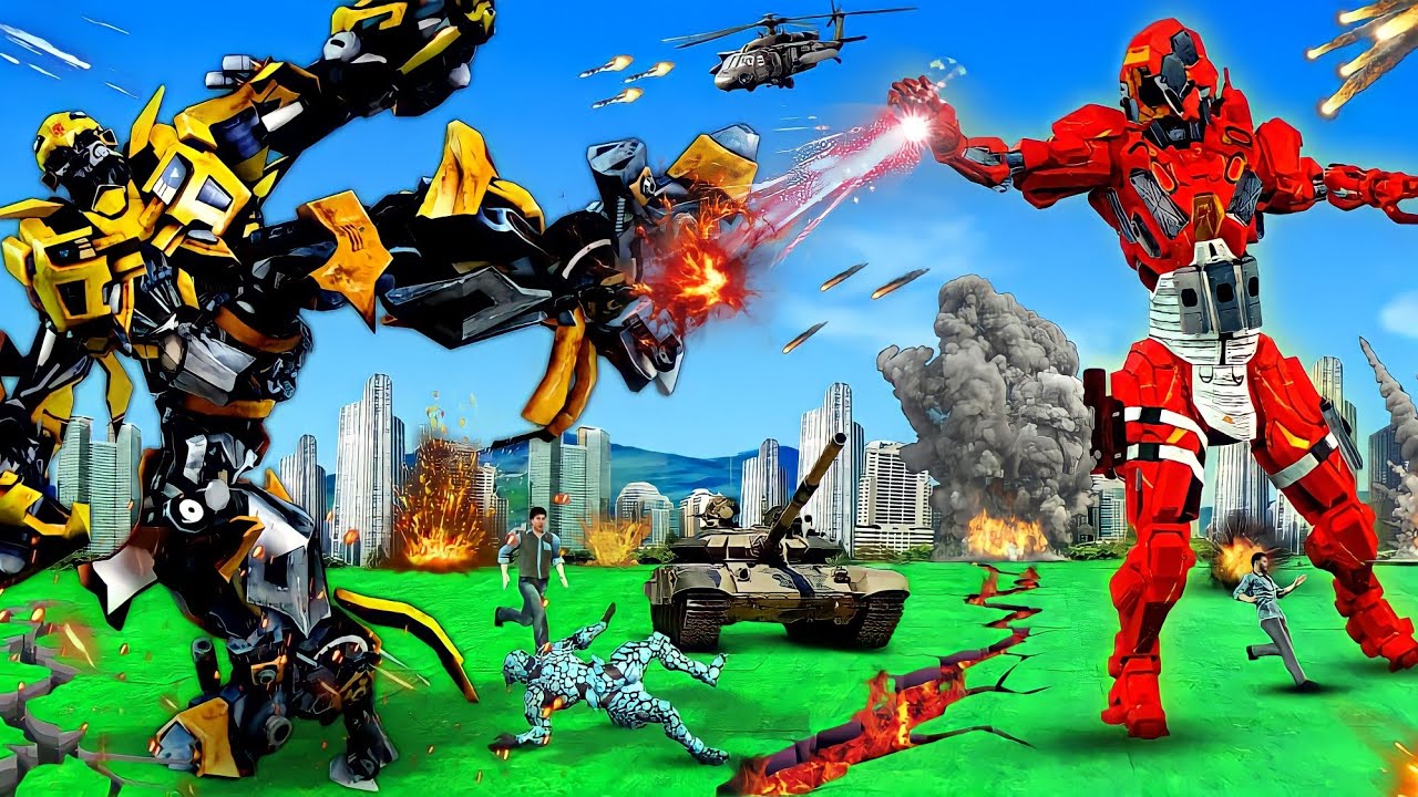 JCB रोबोट Vs टॅंक रोबोट लढाई | JCB Robot | Robot wala Cartoon | Robot ...