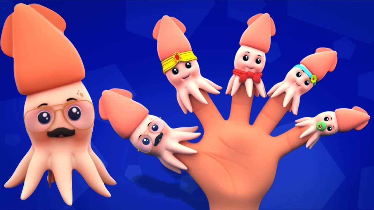 Família de dedo de lula | rimas de berçário | bebê canções | Squid ...