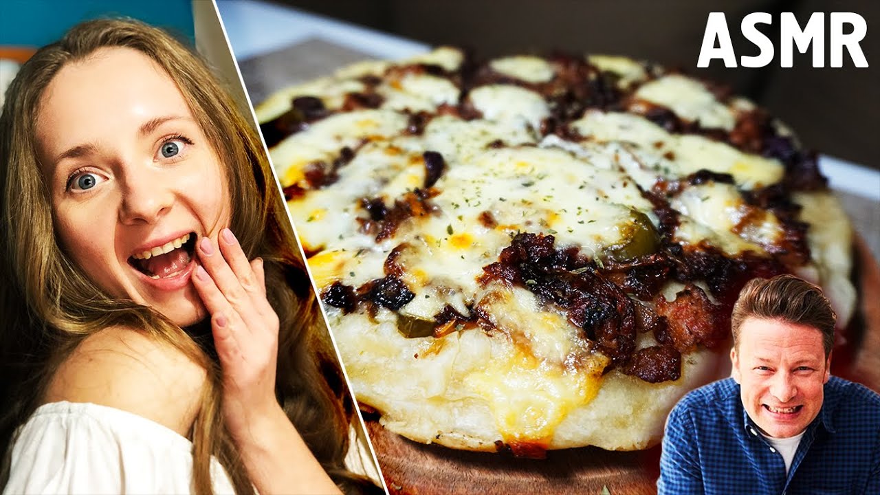 ASMR JAMIE OLIVER'S HOT PIZZA. SAUSAGE, JALAPEÑO, ONION, CHEESE ...