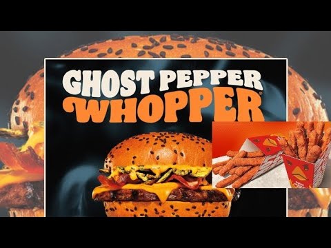 Burger king's Ghost Pepper Whopper & Spicy Chicken Fries Review - YouTube